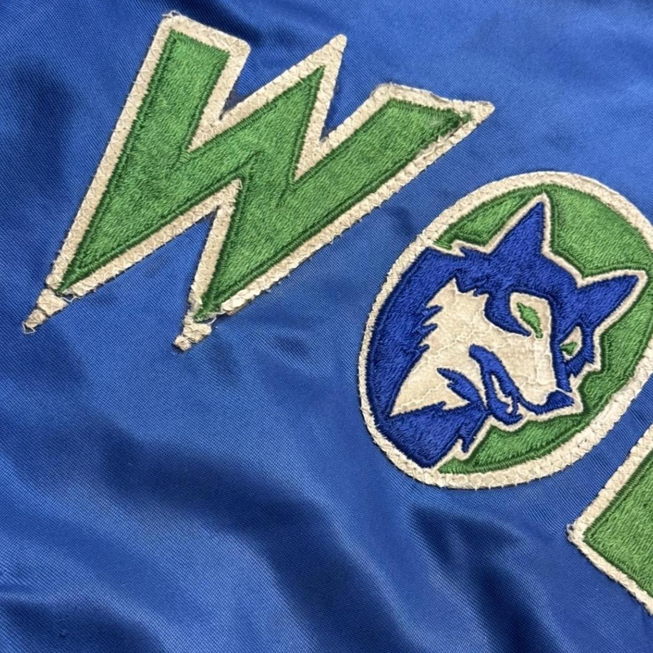 Vintage Starter Minnesota Timberwolves Satin Snap... | Depop