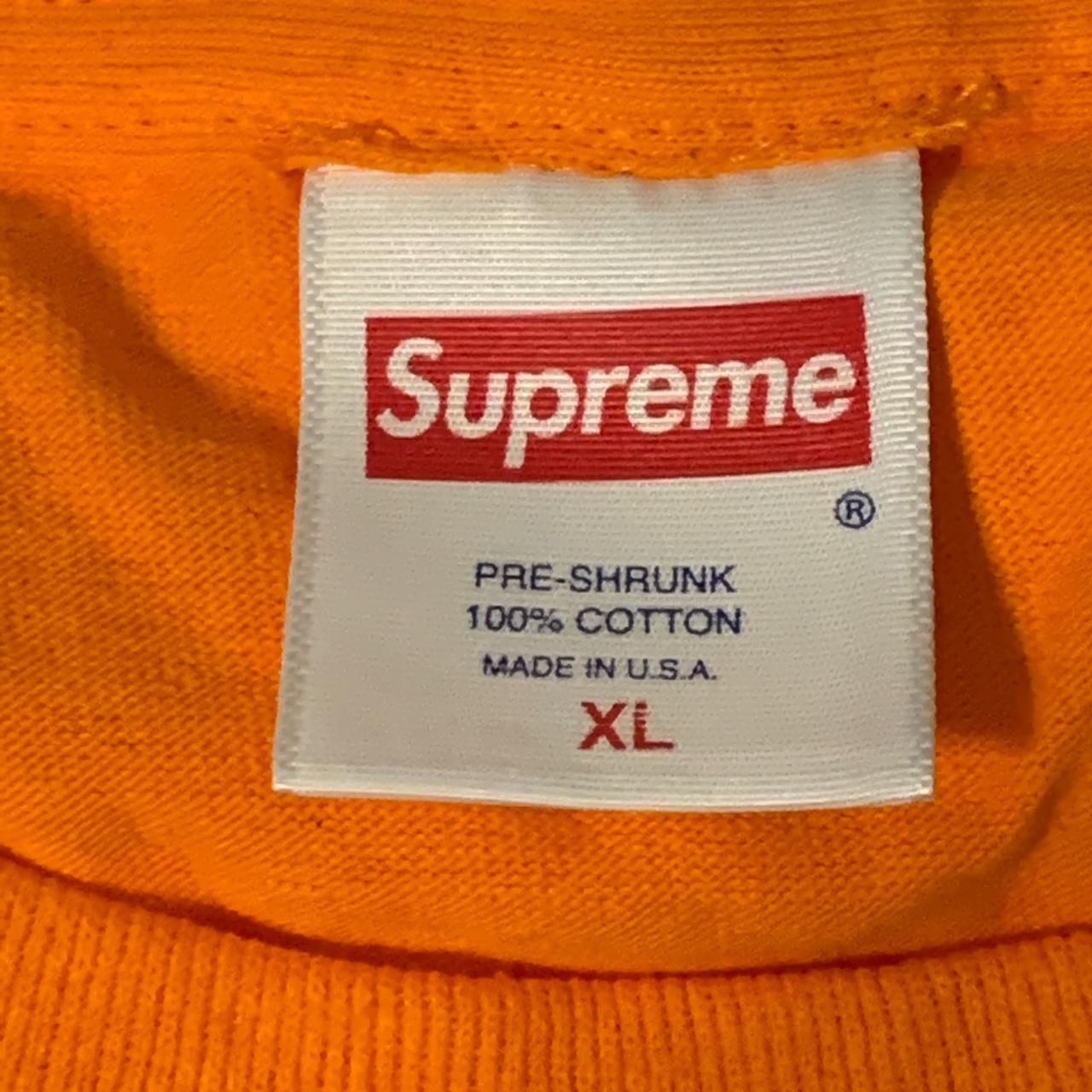 Supreme Men's Orange and Black T-shirt | Depop