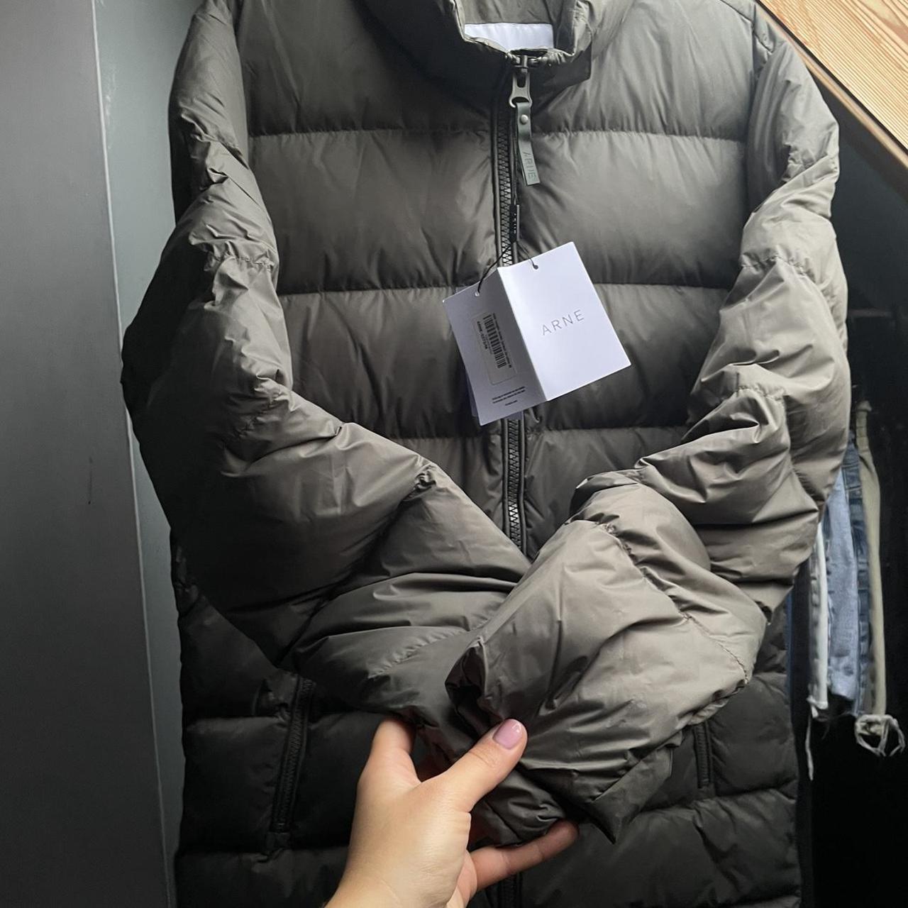 Arne clo khaki puffer coat. Size medium. Still in... - Depop