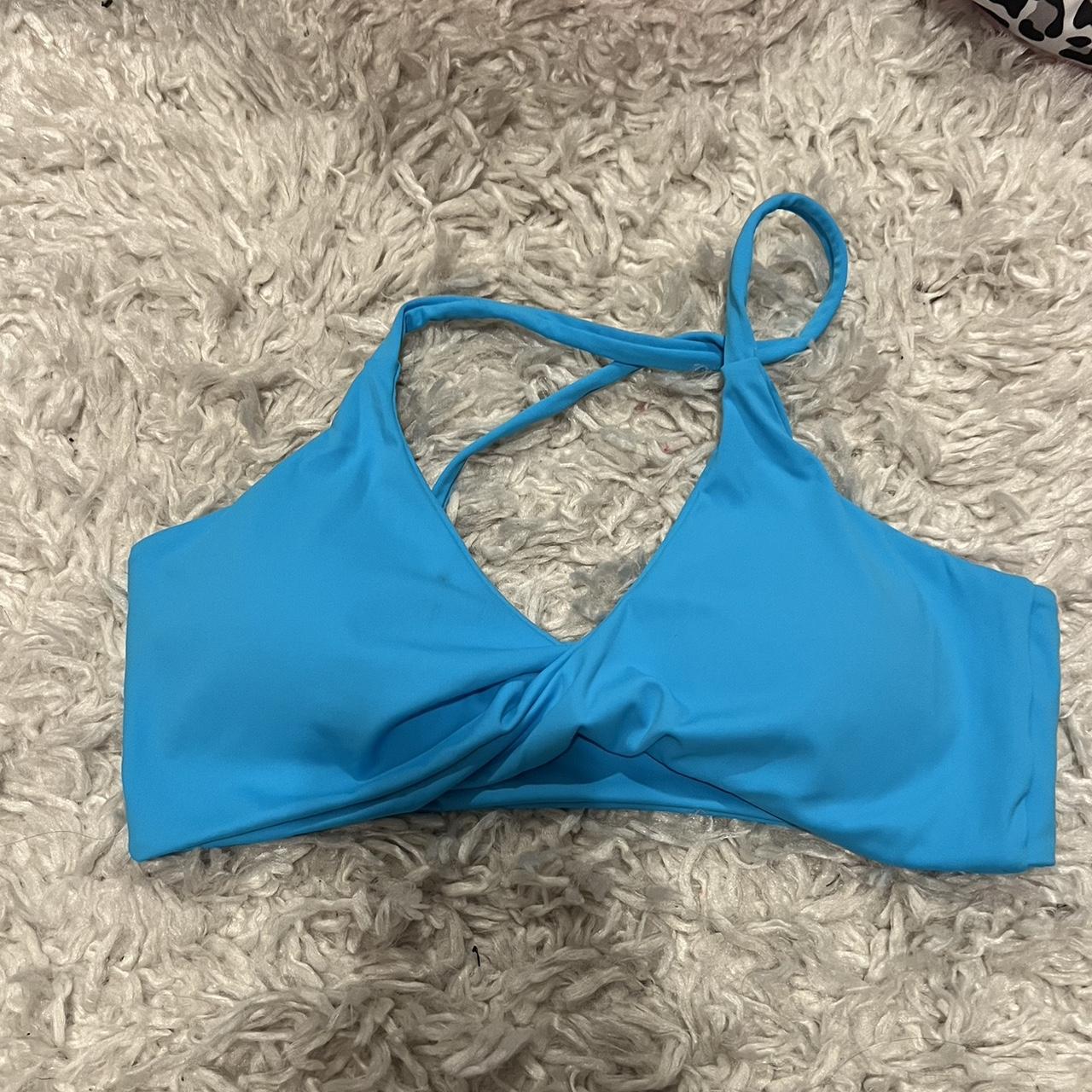 Cross cross workout bra Sports bra teal Brand... - Depop