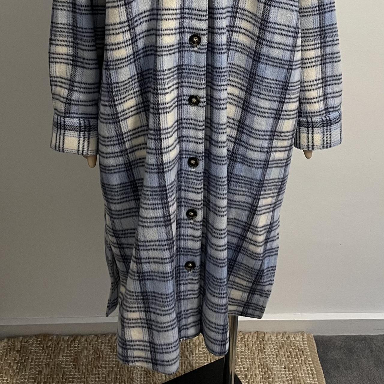 Witchery Wool Blend Check Longline Shacket in Duck... - Depop