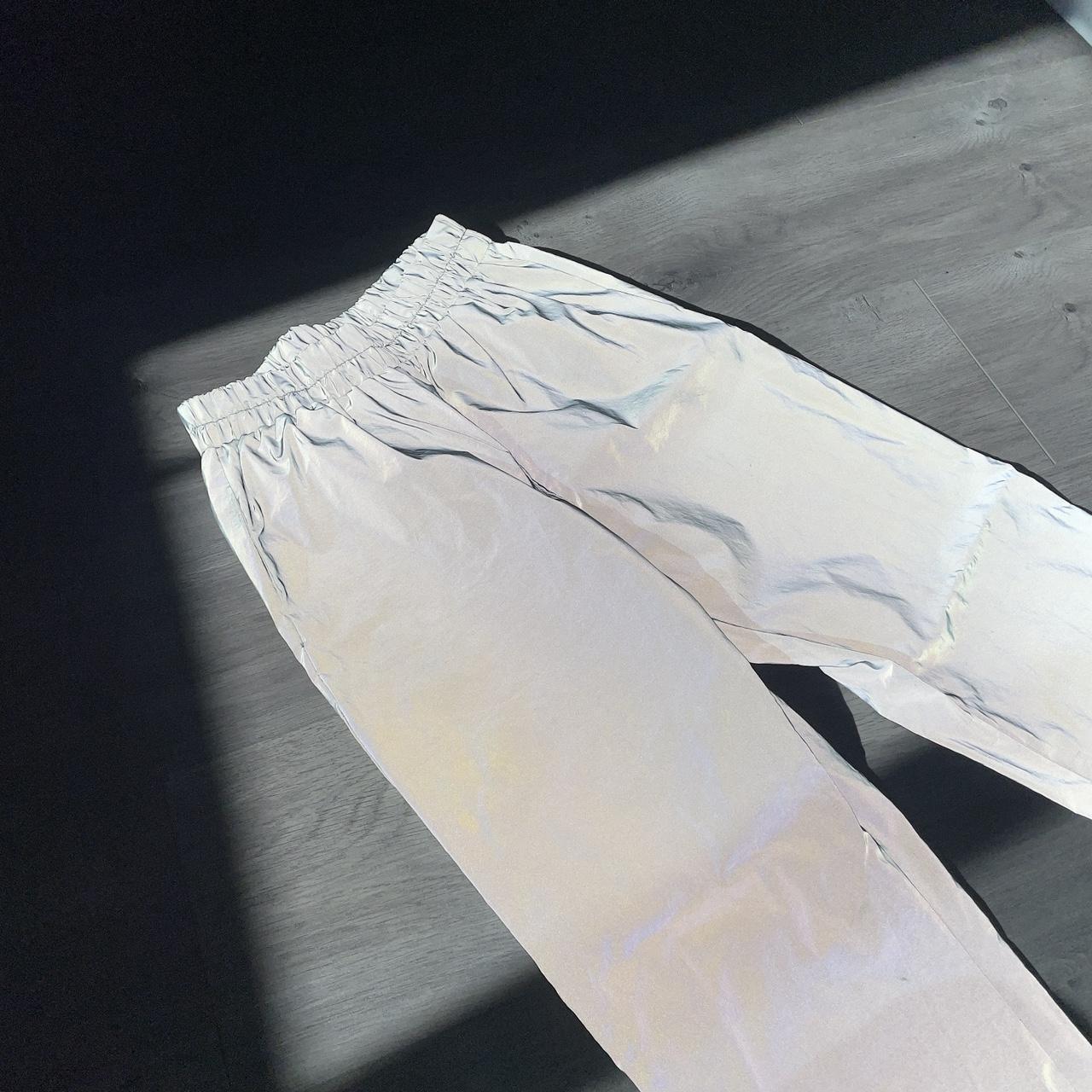 Reflective Pants Grey Metallic Pants That Are Anti Depop