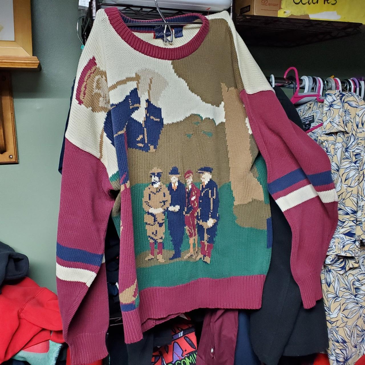 Vintage 90s Hathaway Double Sided Large All Over... - Depop