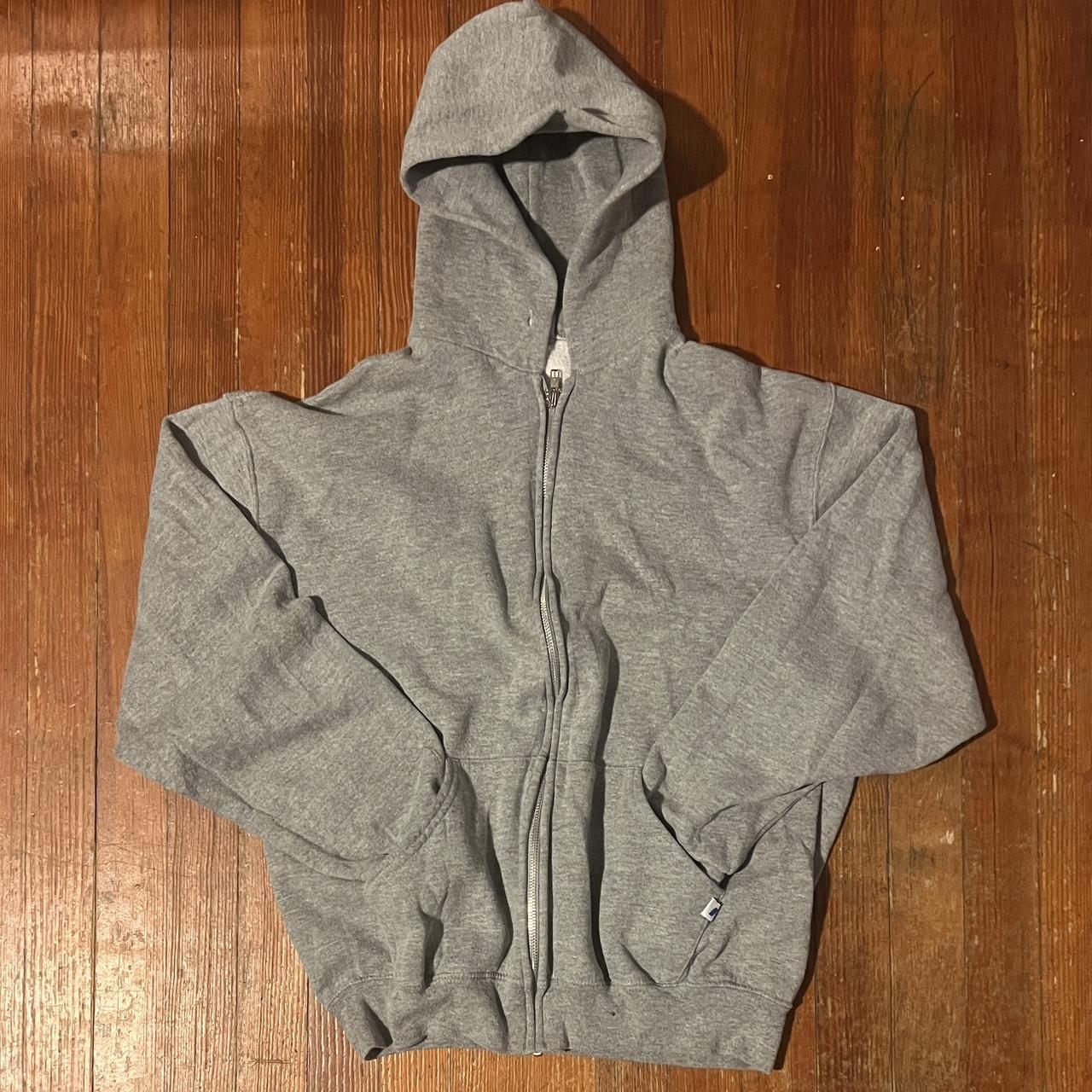 vintage russell blank zip up/ very good condition... - Depop