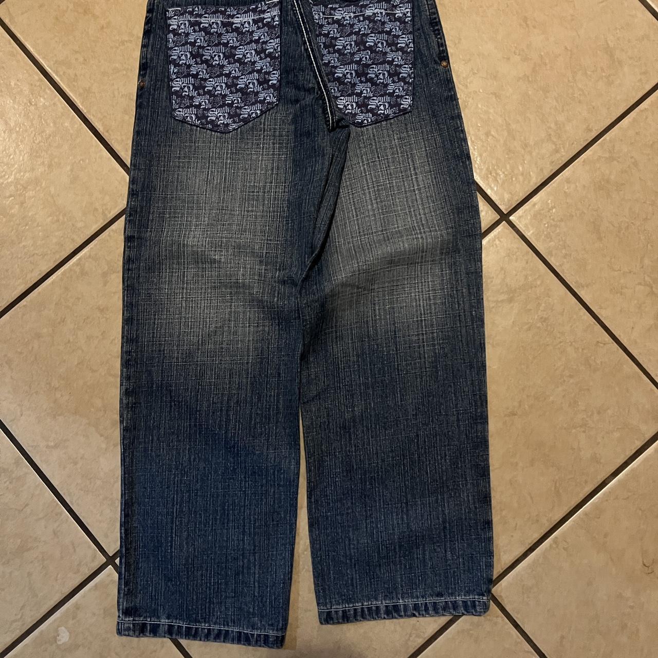 Cool back Design on southpole jeans Size 12 idk if... - Depop
