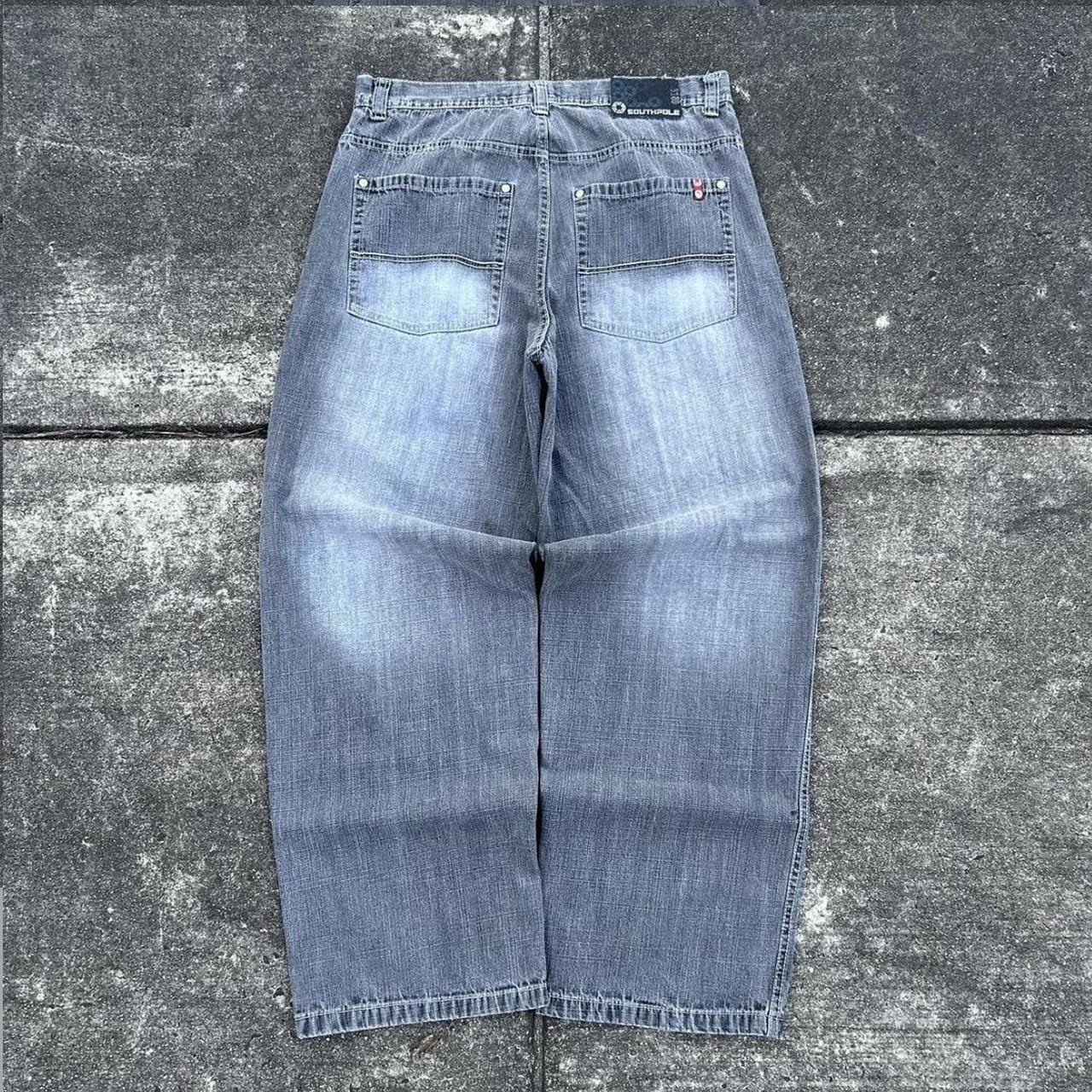 Baggy red tab southpole jeans Charcoal grey color... - Depop