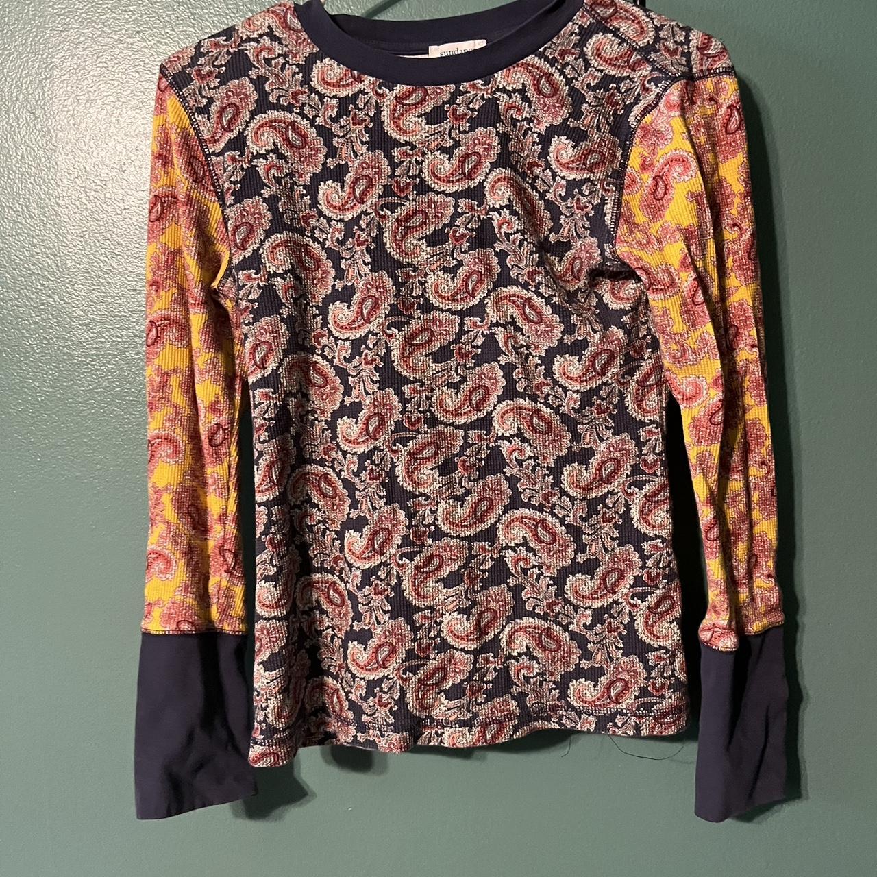 Paisley printed Sundance long sleeve tee - Depop