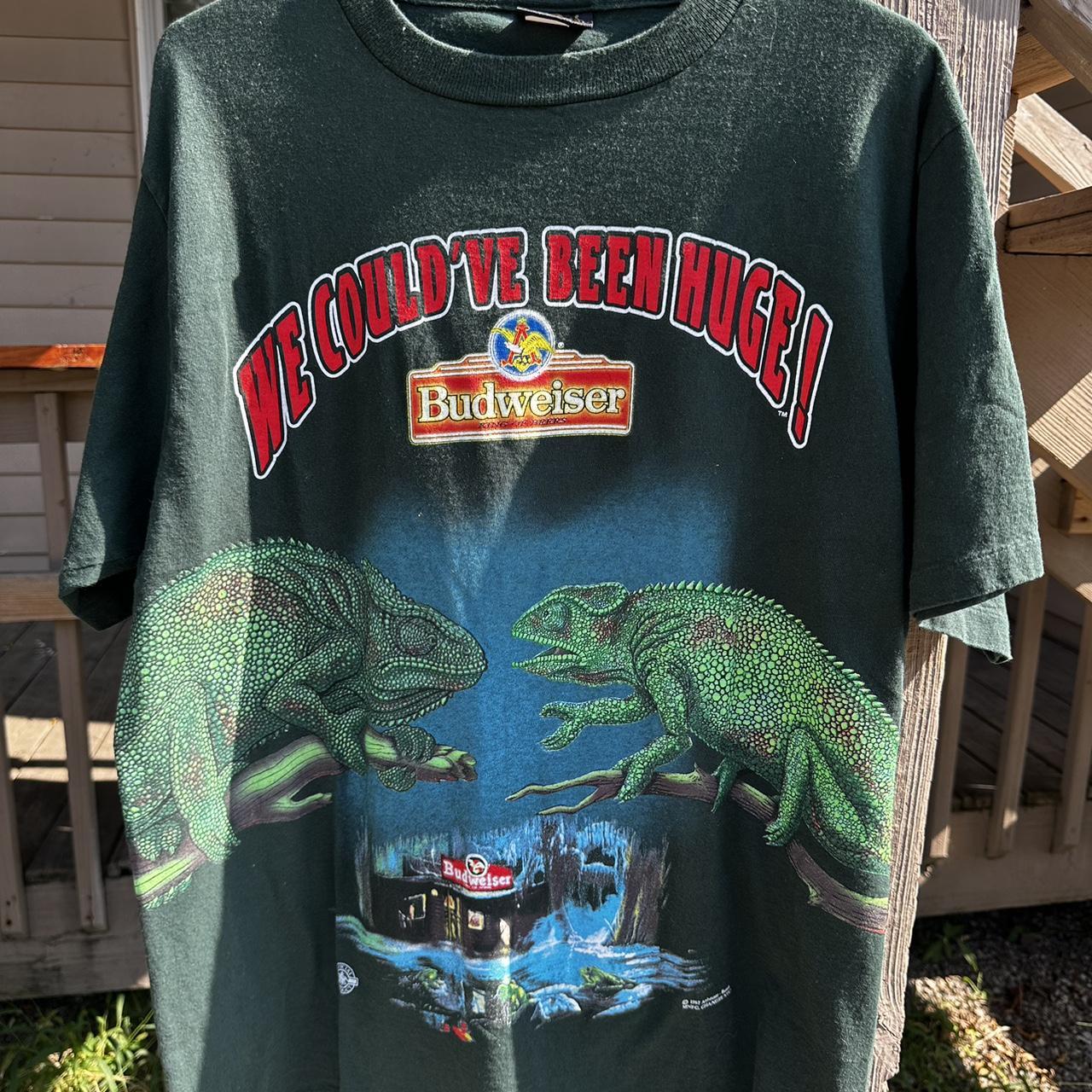 Vintage 90s Budweiser Graphic T-shirt Perfect... - Depop