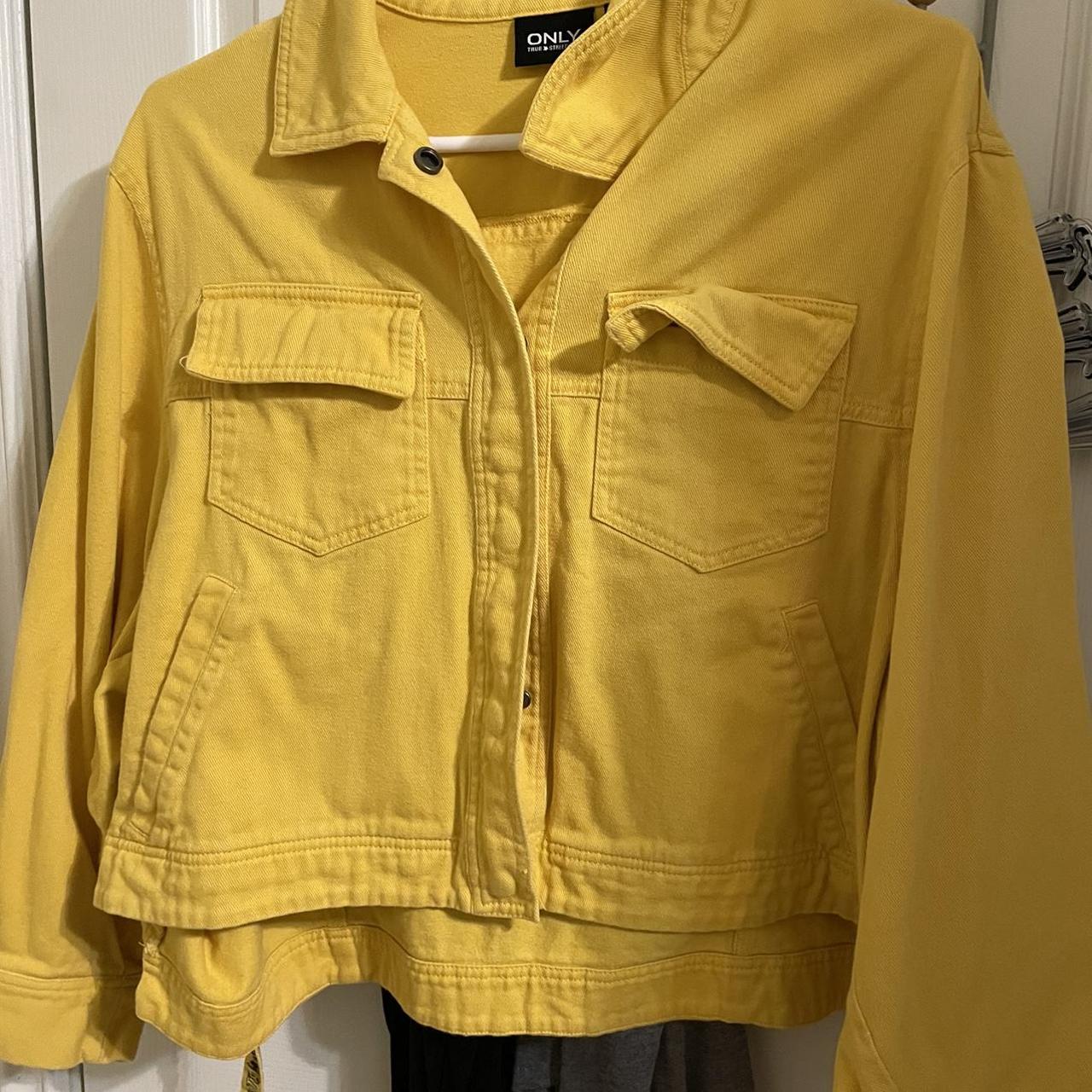 Yellow denim jacket fits a small Getting rid of... - Depop