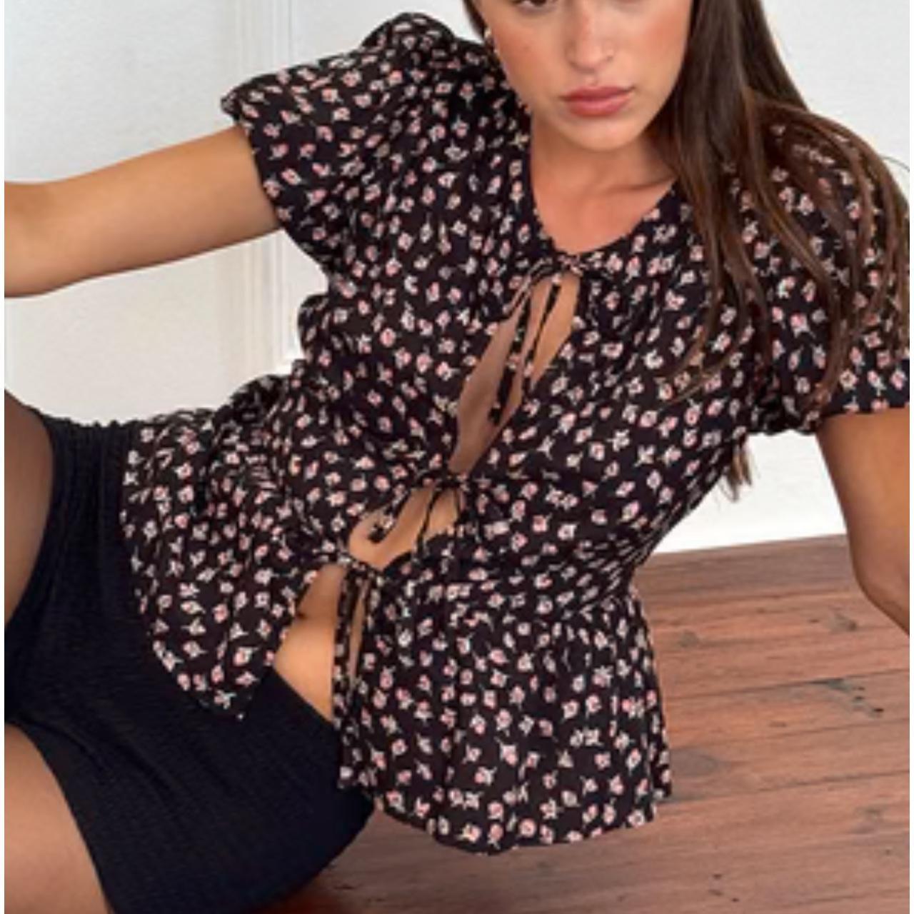 Motel Rocks Ajasi Blouse In Red Rose Ditsy... - Depop