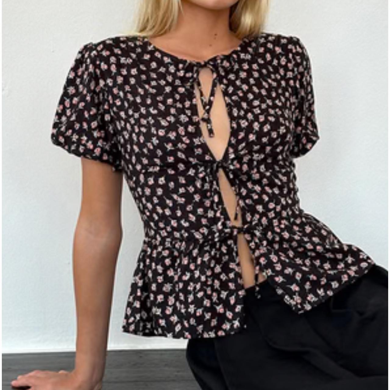 Motel Rocks Ajasi Blouse In Red Rose Ditsy... - Depop