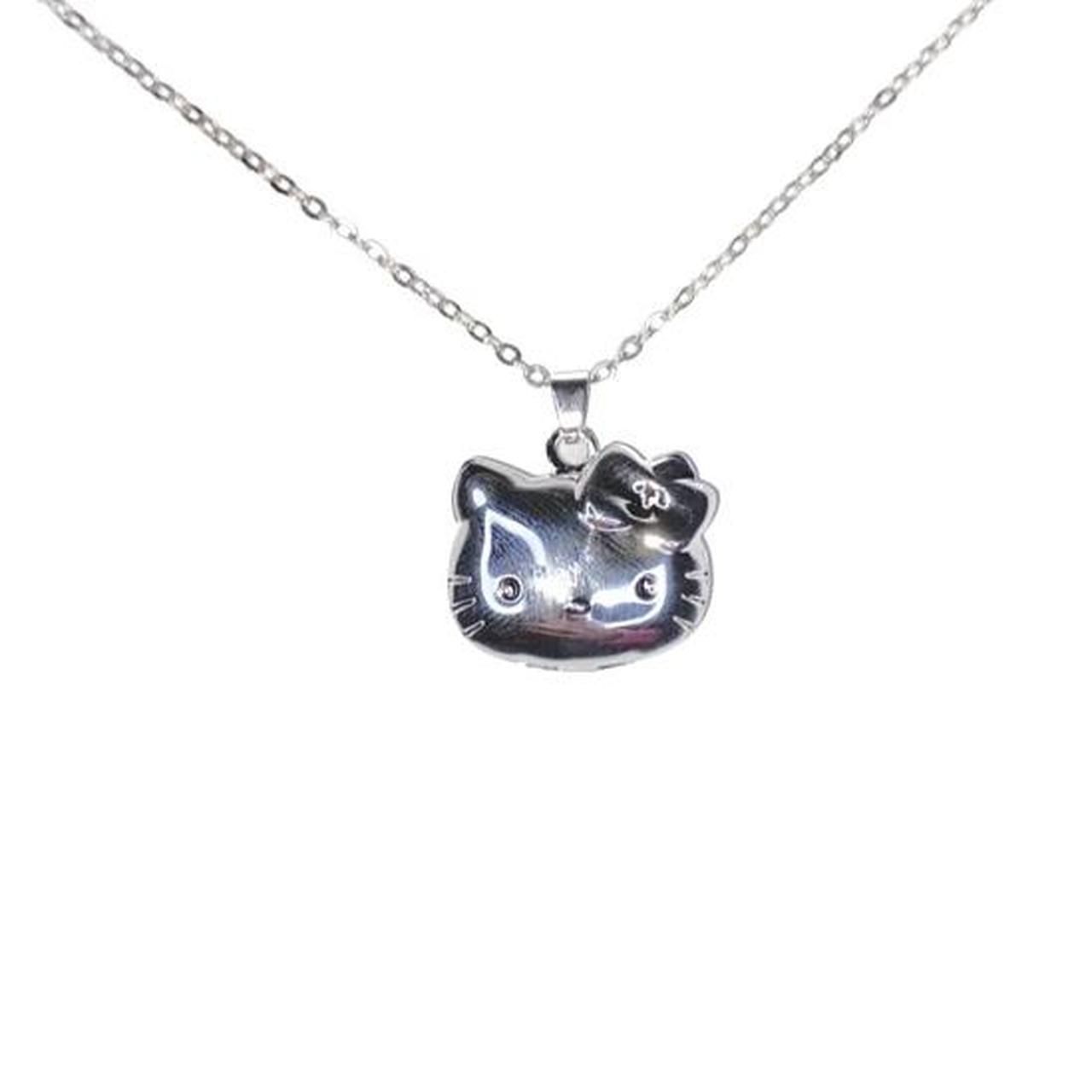 HELLO KITTY LOCKET • Dainty silver chain with Hello... - Depop