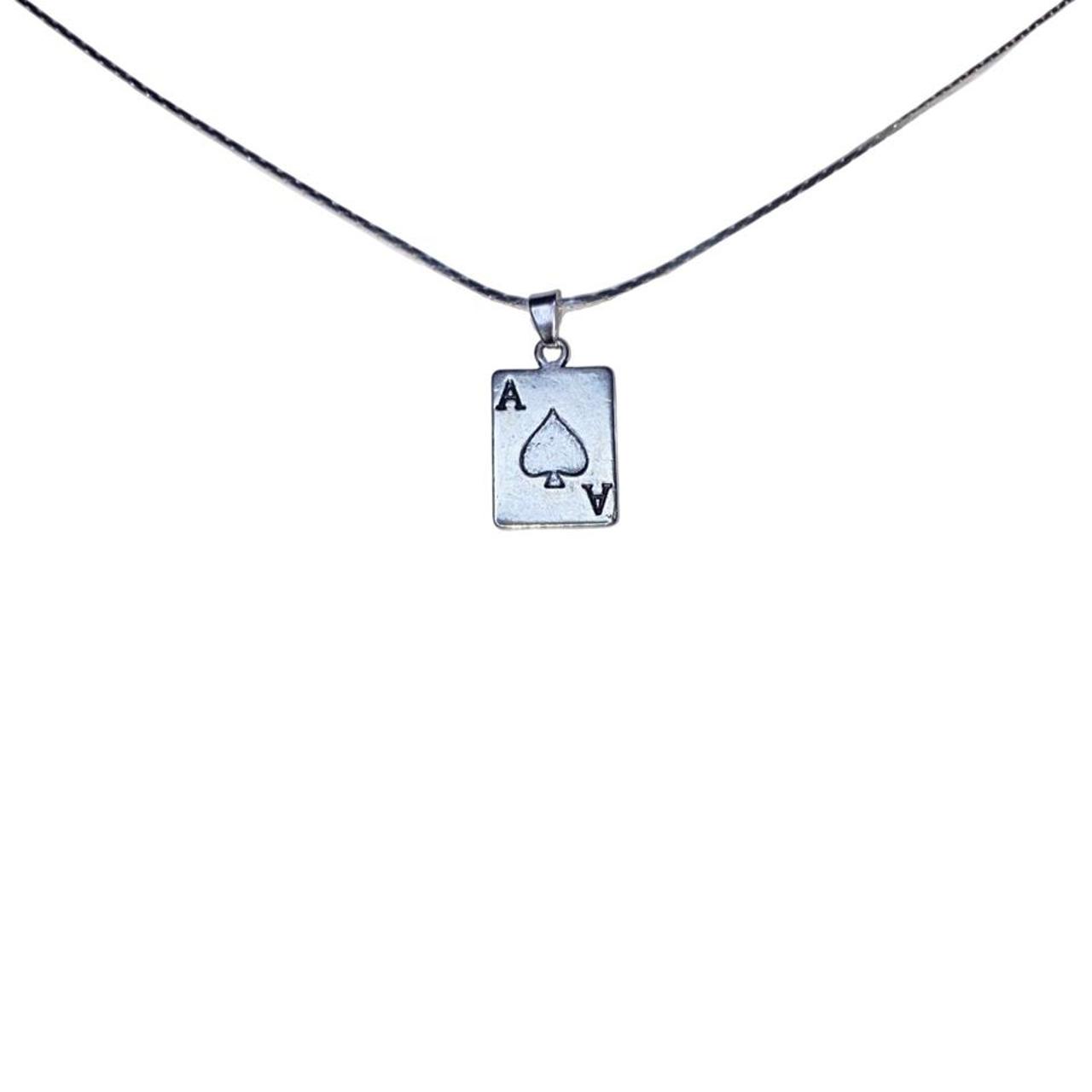 ACE OF SPADES NECKLACE • Silver chain with silver... - Depop
