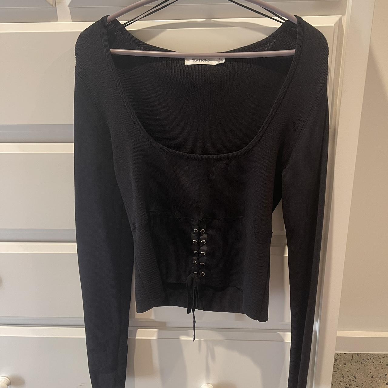 Deadstock Glassons - Ribbed Black Top (Size M)... - Depop