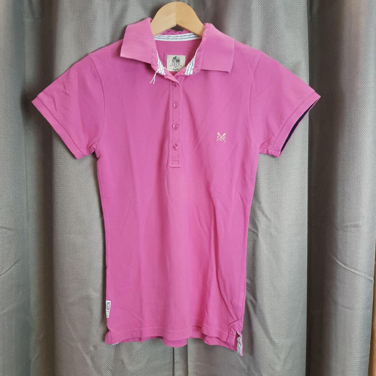 Pink Crew Clothing Polo Top Bright pink Crew... - Depop