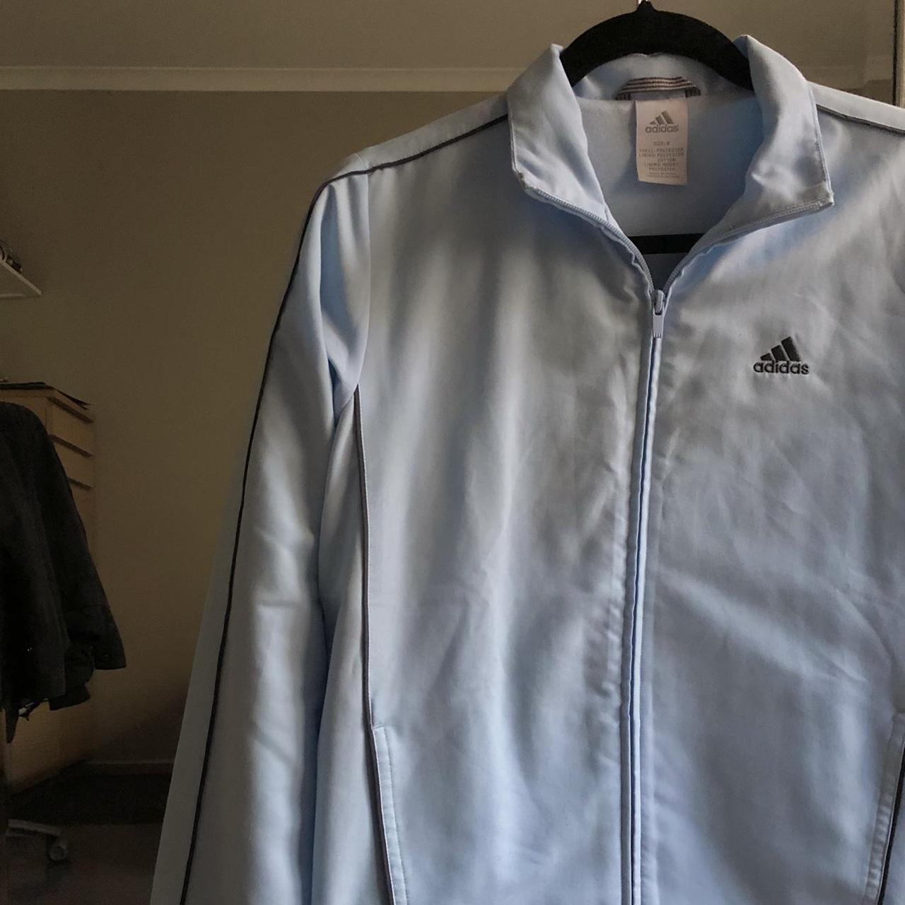 Women’s Adidas baby blue jacket 🌼 great condition -... - Depop