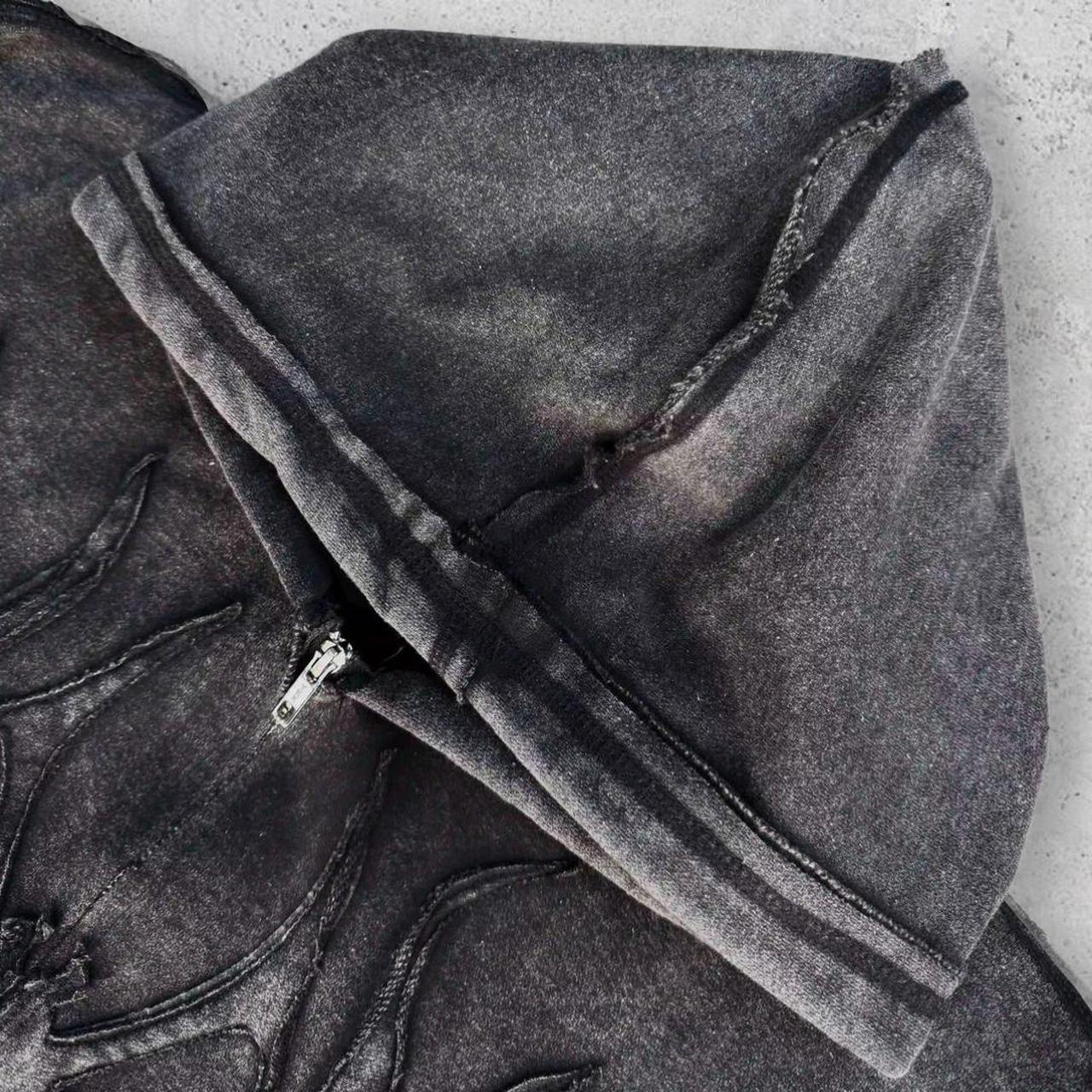 Grunge Vkei Goth Spider Distressed Zip Up... | Depop