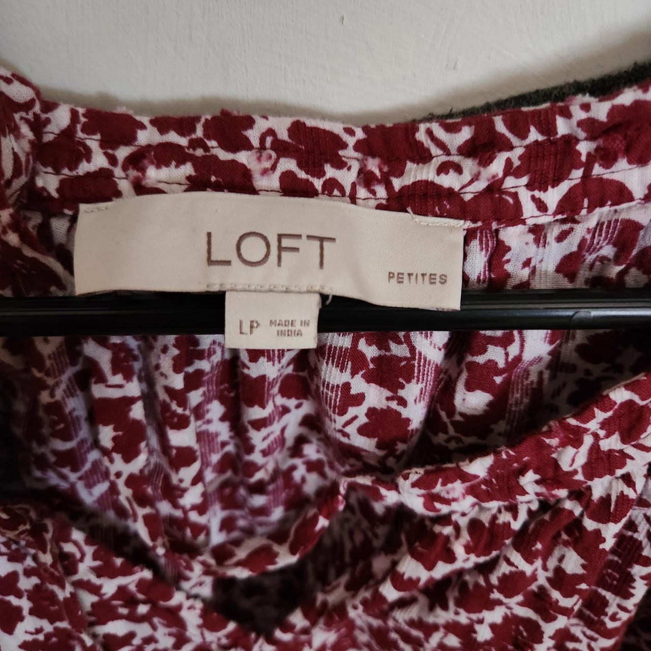 The LOFT large, petite blouse, wine-colored. 100%... - Depop