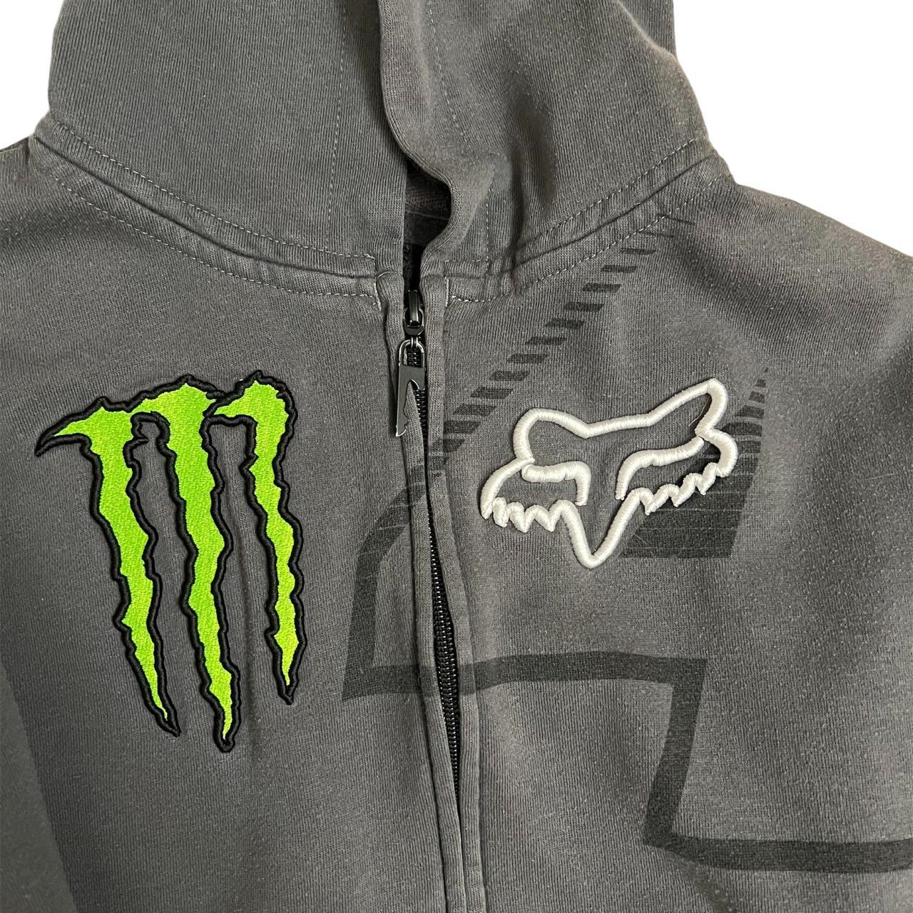awesome y2k fox racing monster energy hoodie tagged... - Depop