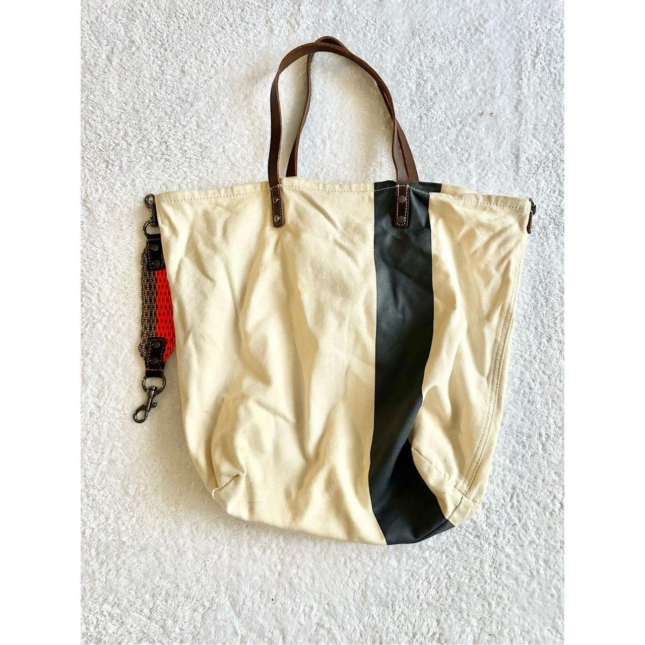 J. crew canvas tote bag with braided hook clasp - Depop