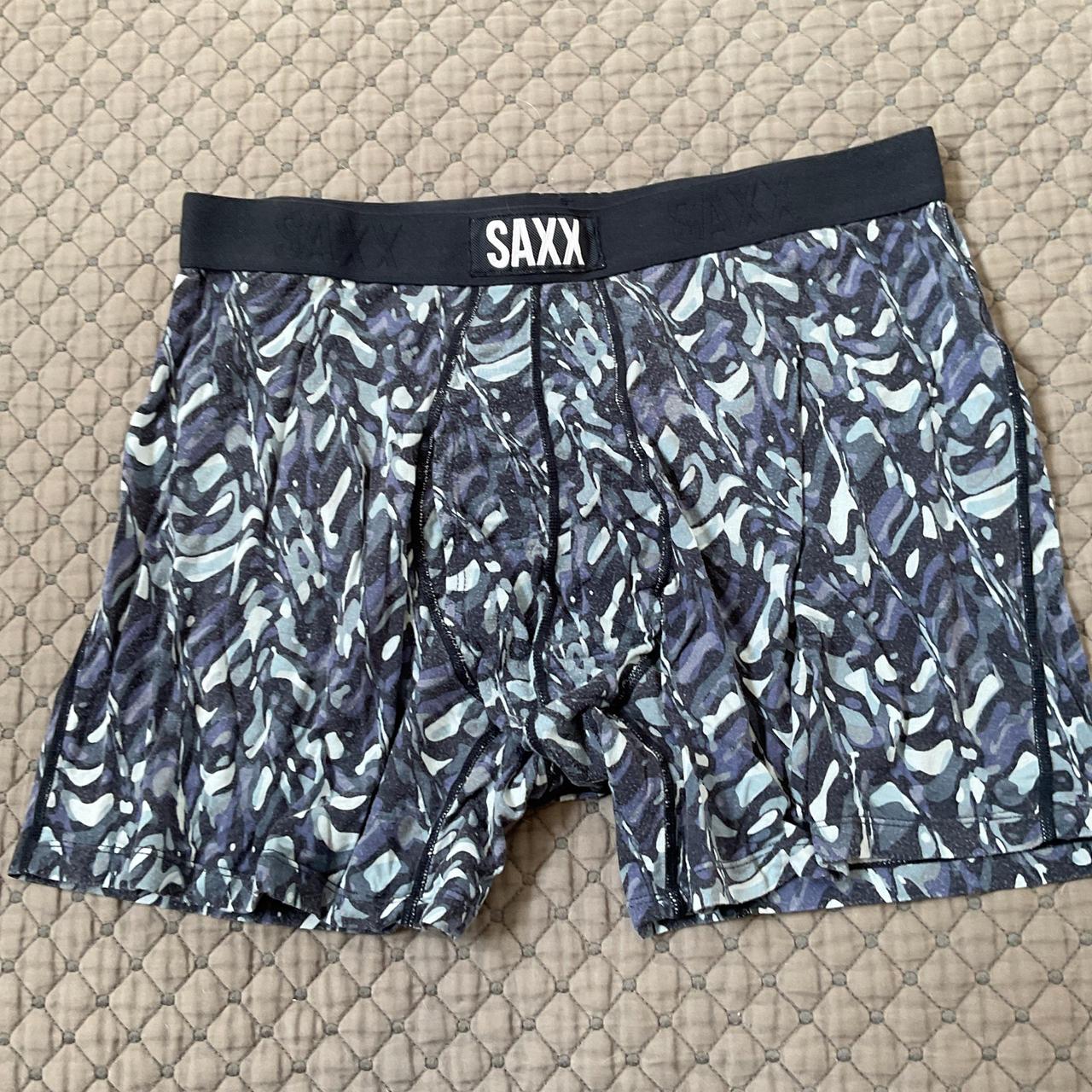 SAXX Ballpark Pouch ULTRA Boxer brief blue and white... | Depop