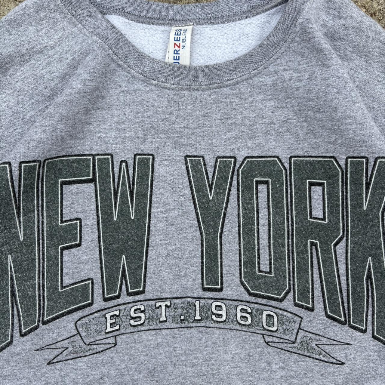 Grey New York Jerzees crew neck sweatshirt. Size... | Depop