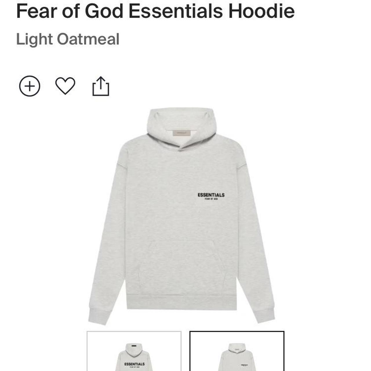 light oatmeal essential hoodie - - - size small in... - Depop