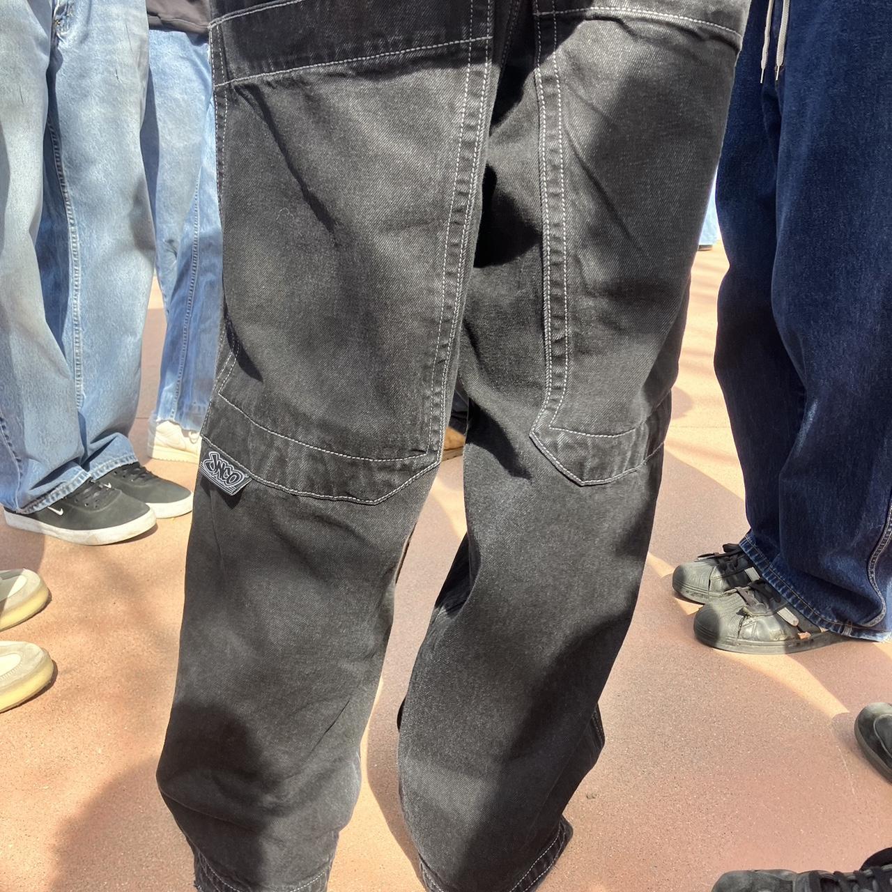 30x32 emo black jncos embroidered hella baggy ... - Depop