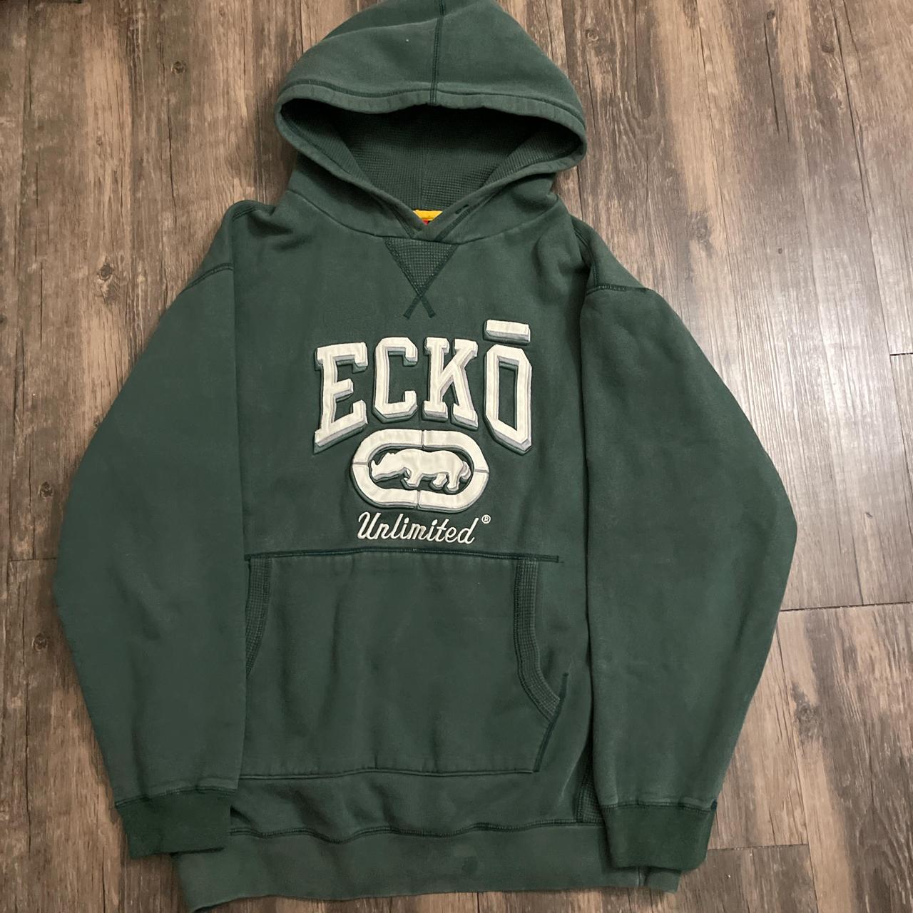 Nice navy green ecko unltd Hoodie Heavy weight,... | Depop