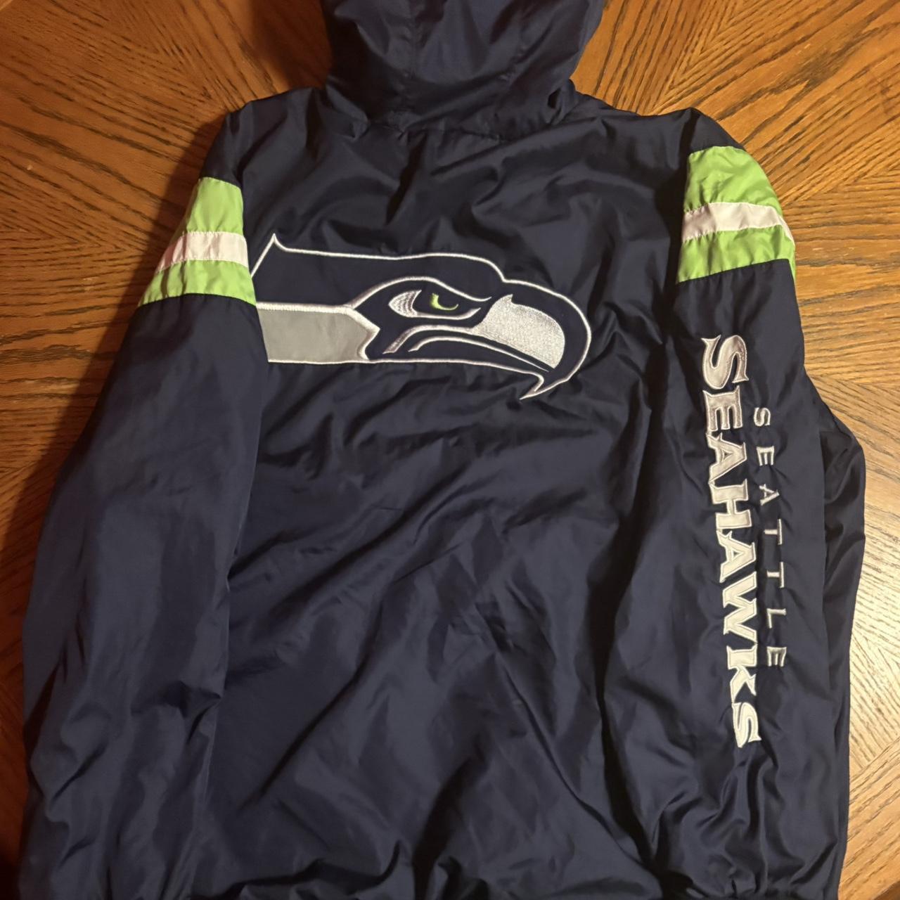 Seattle Seahawks windbreaker jacket double sided... | Depop