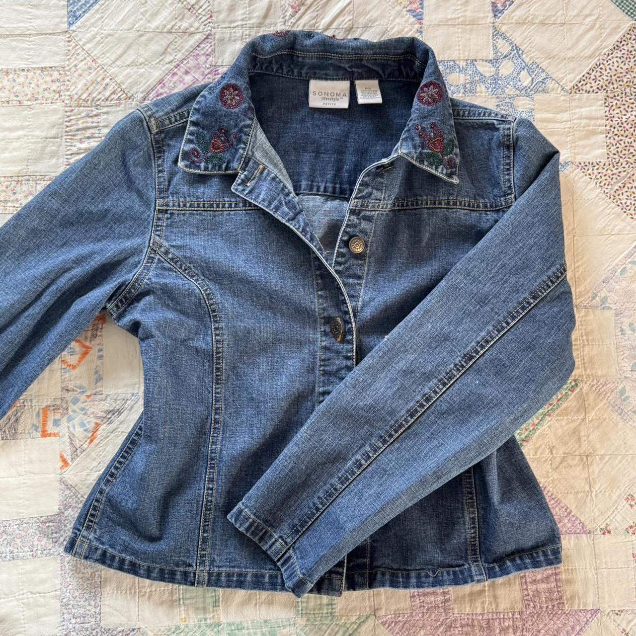 Sonoma Denim Beaded Embroidered Jacket ‼️DO NOT USE... | Depop