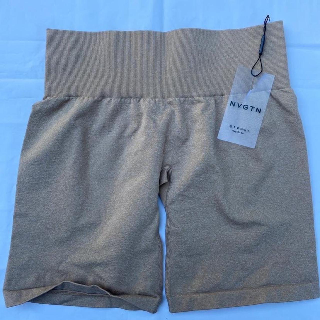 NVGTN Pro Seamless Shorts Color:Brown Size:Large - Depop