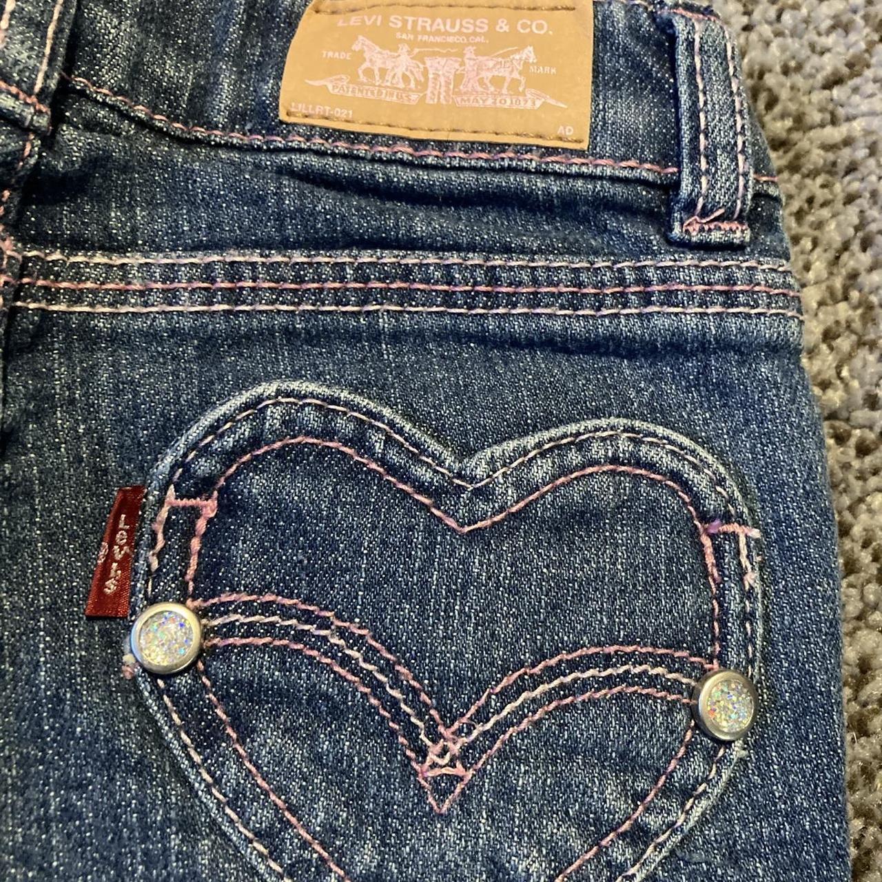 Levi's heart and sparkly rivet pocket boot cut jeans... | Depop
