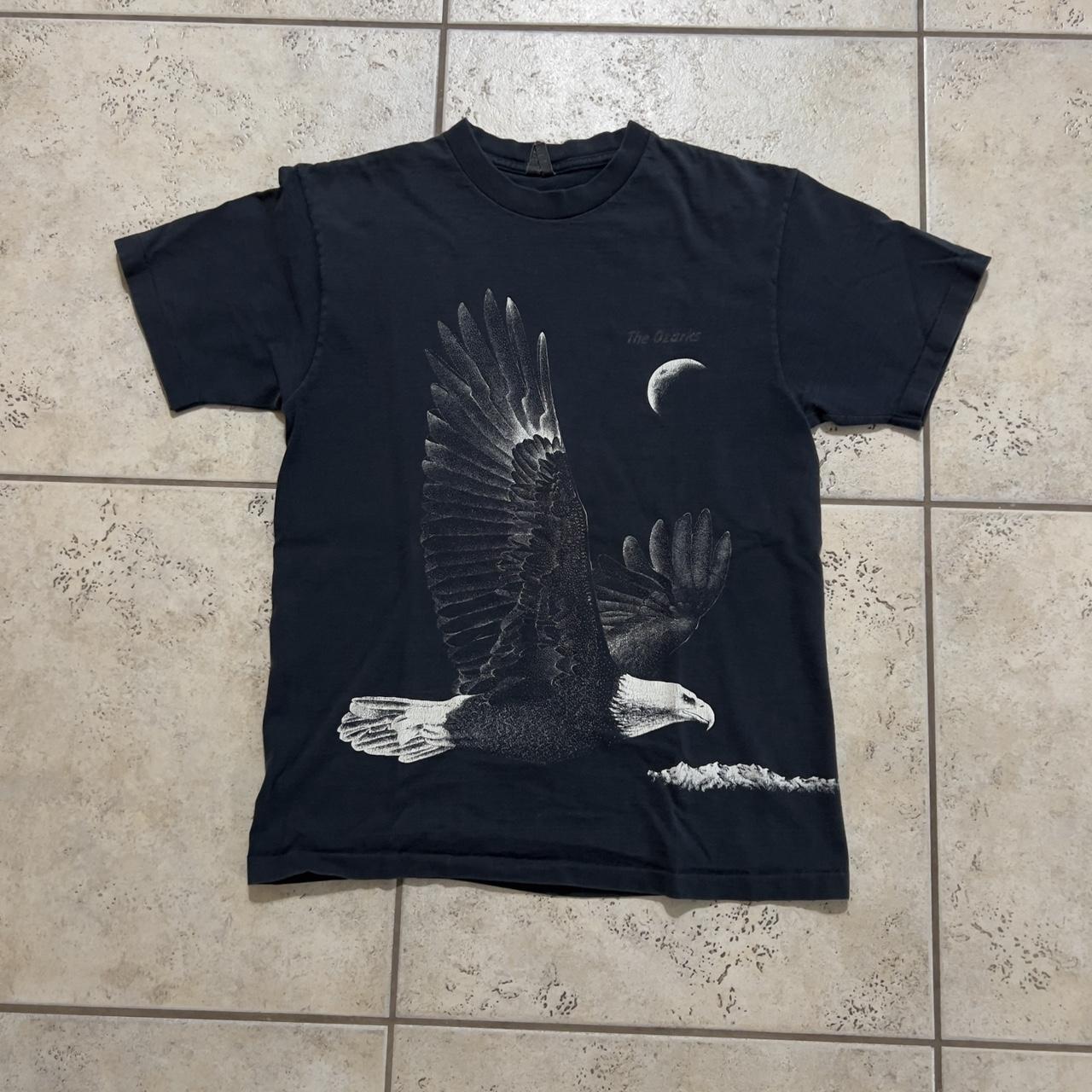 80s Eagle Wrap around tee Good condition Measures... - Depop