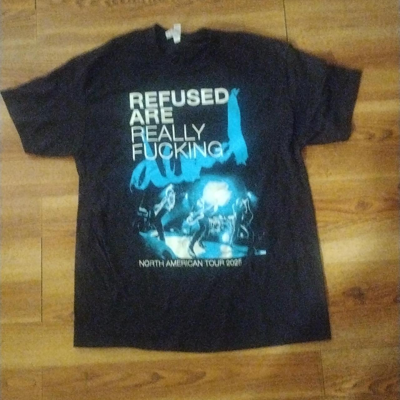 refused tour shirt 2025 large black brand new never... | Depop