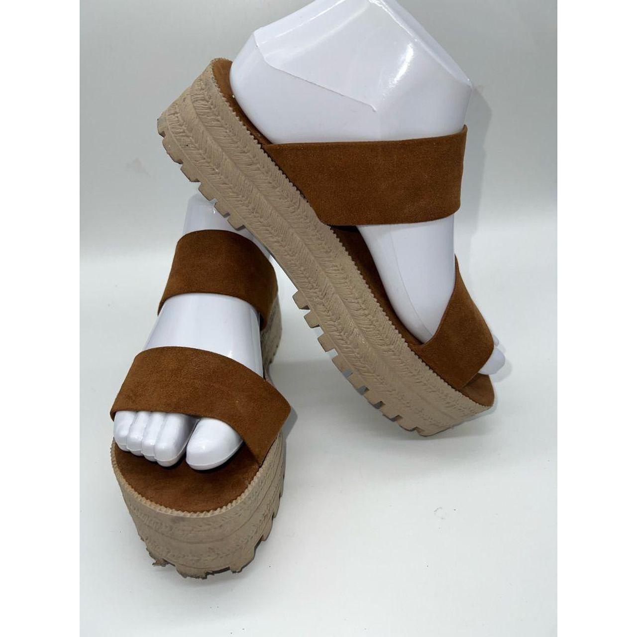 Lupita Cognac Platform Slides Stylish, comfort and... - Depop