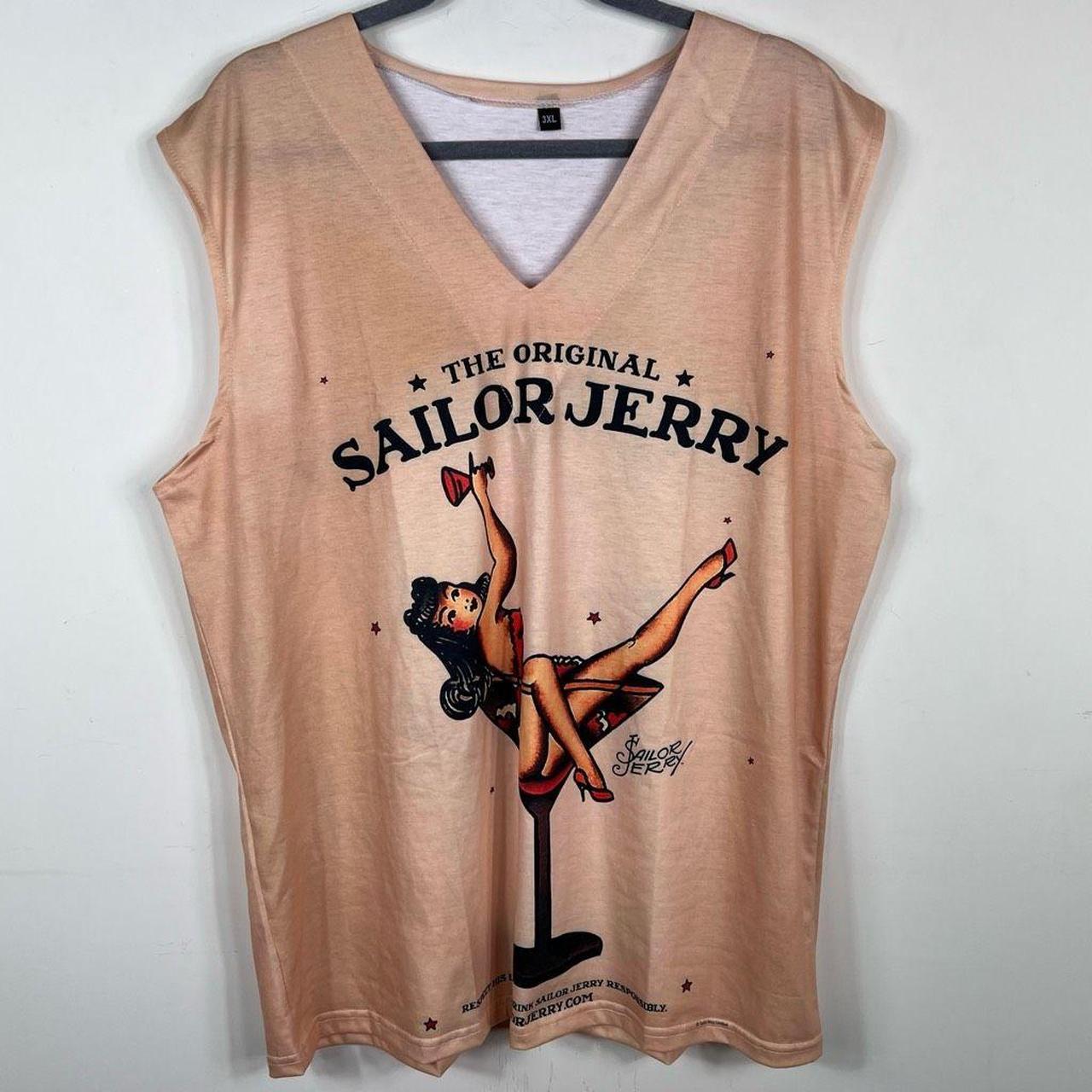 “The Original Sailor Jerry” Graphic V-Neck... - Depop