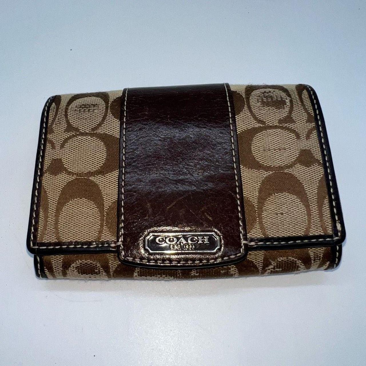 Coach Wallet Soho Signature Canvas Tan with Lavender... - Depop