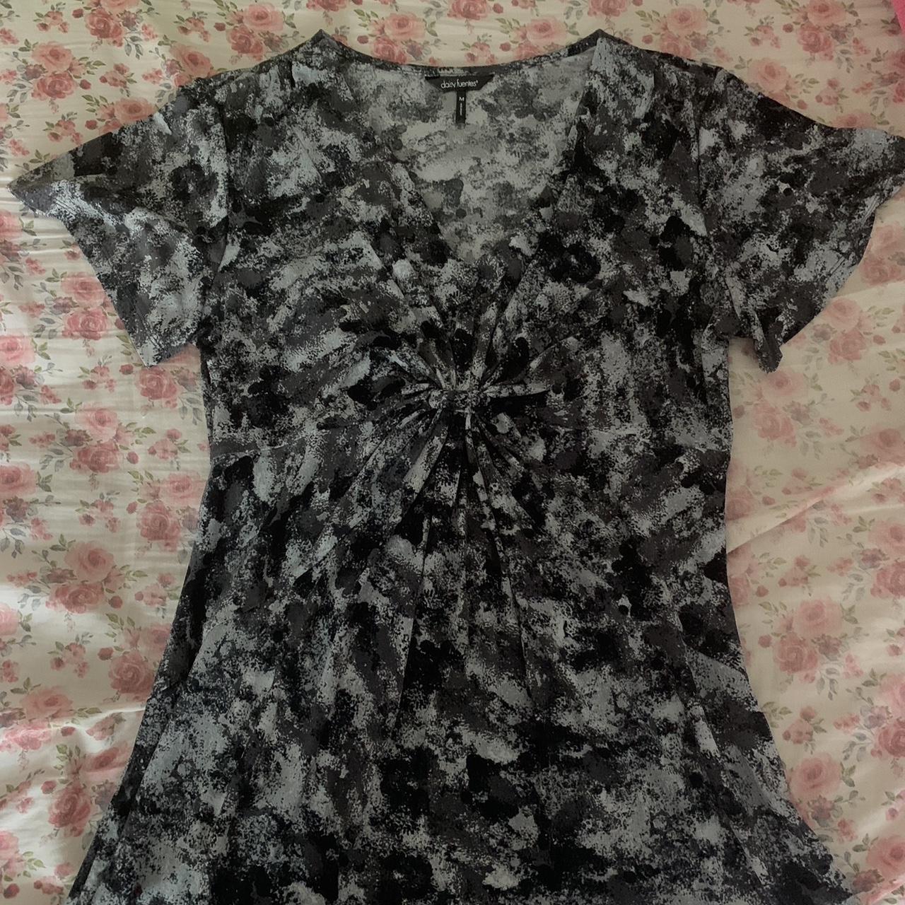 greyish mesh top with scrunch in the middle •... - Depop