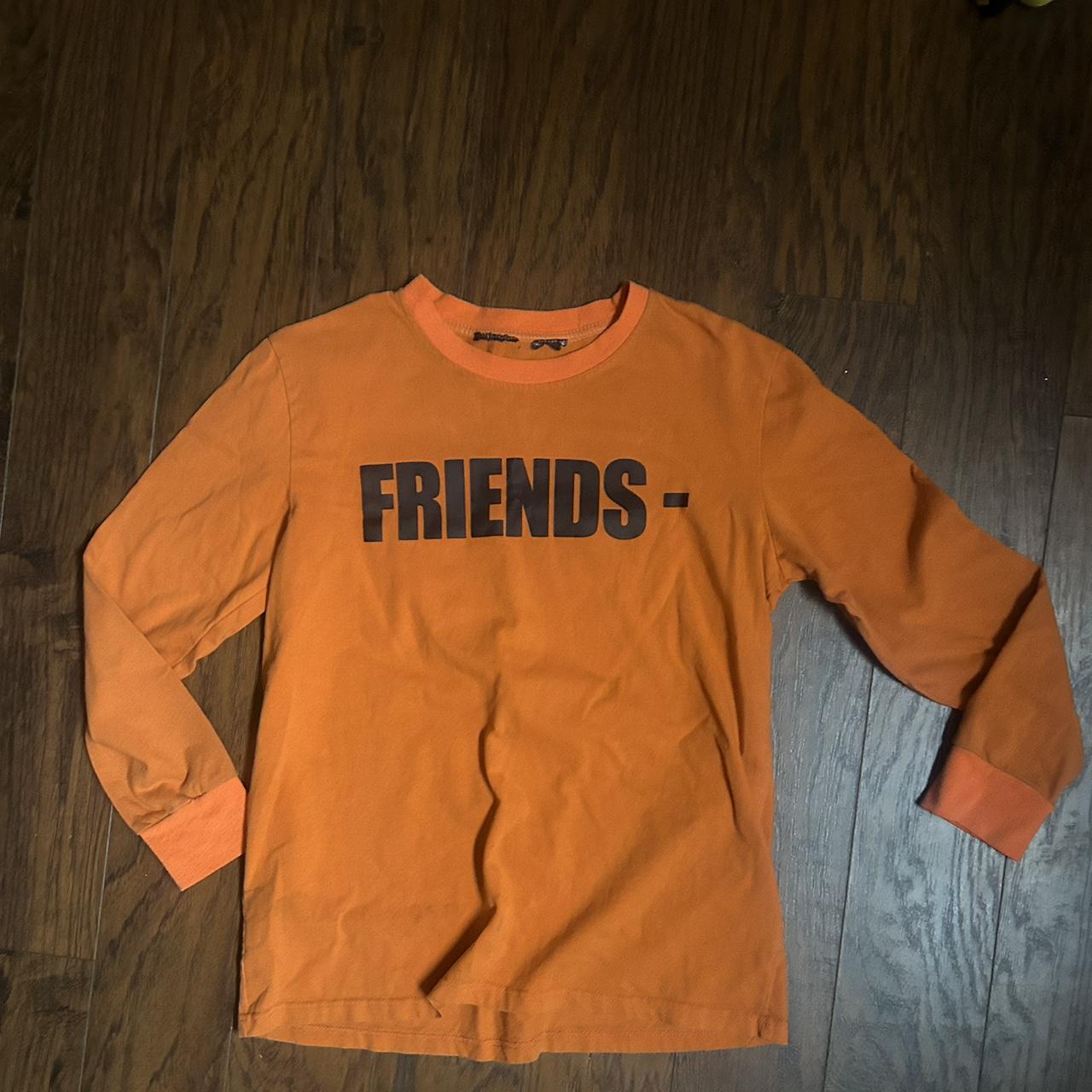 Orange Friends- Vlone tee. Size tagged was ripped... | Depop