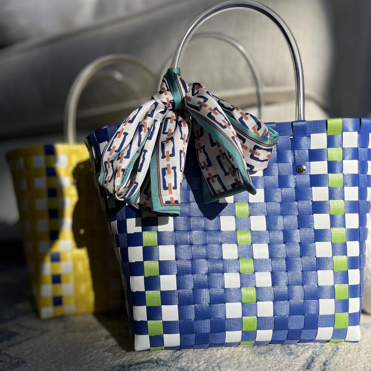 Two color options, blue and yellow Beach tote or... - Depop