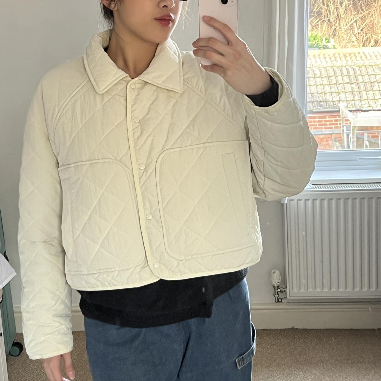 Quilted Cropped Jacket 🫧Only worn once 🎀 No... - Depop
