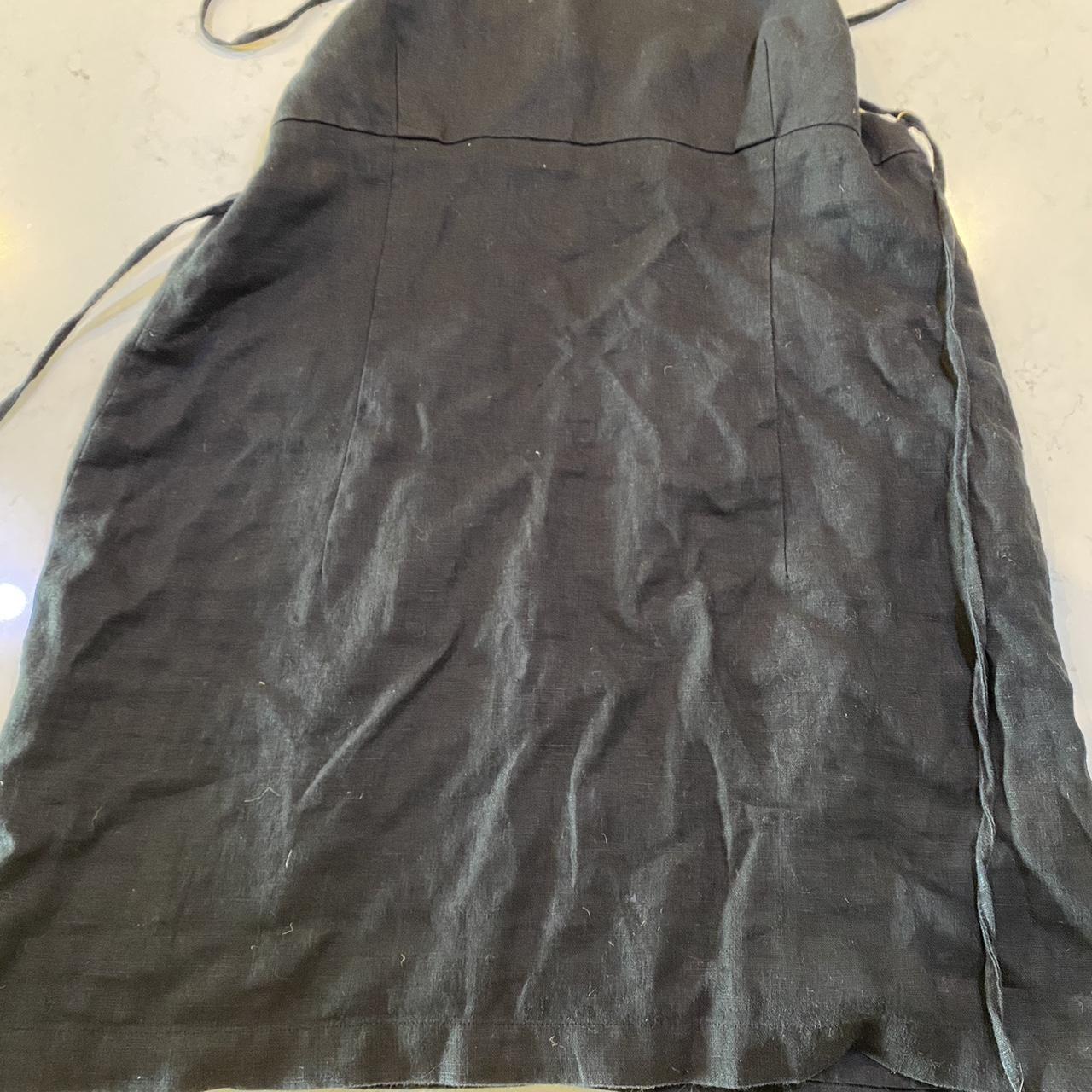 Large black Linen Venroy mini dress Cotton lining - Depop