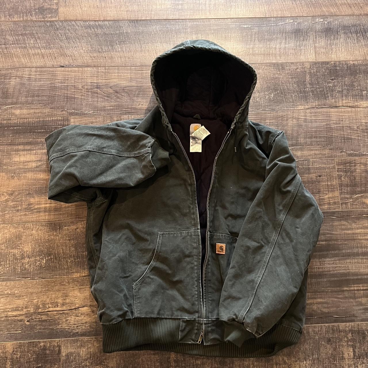 Nice faded dark green carhartt jacket Size... - Depop