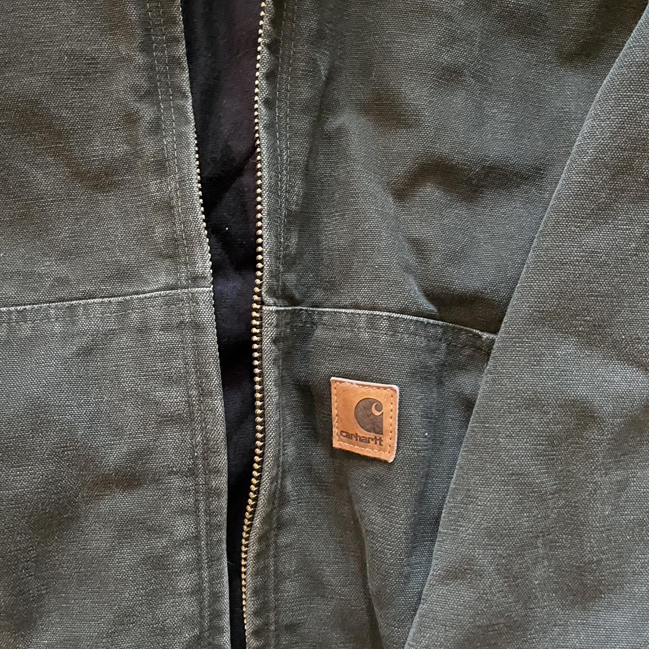 Nice faded dark green carhartt jacket Size... - Depop
