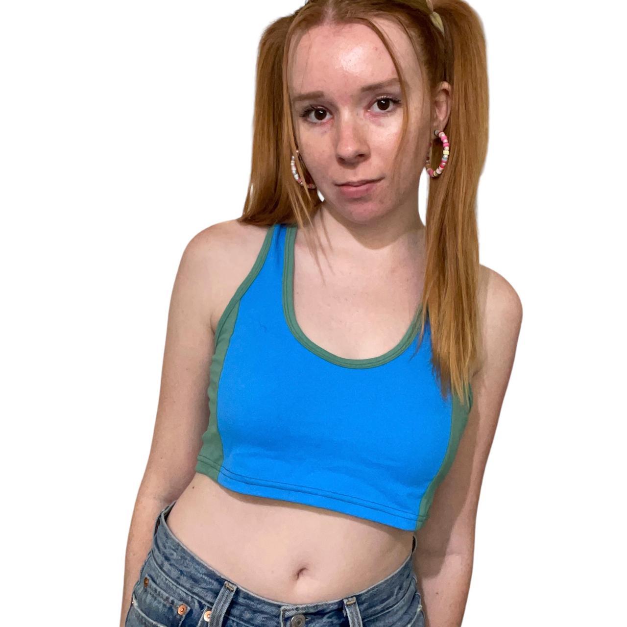 Threads 4 Thought Women's Blue and Green Vest | Depop