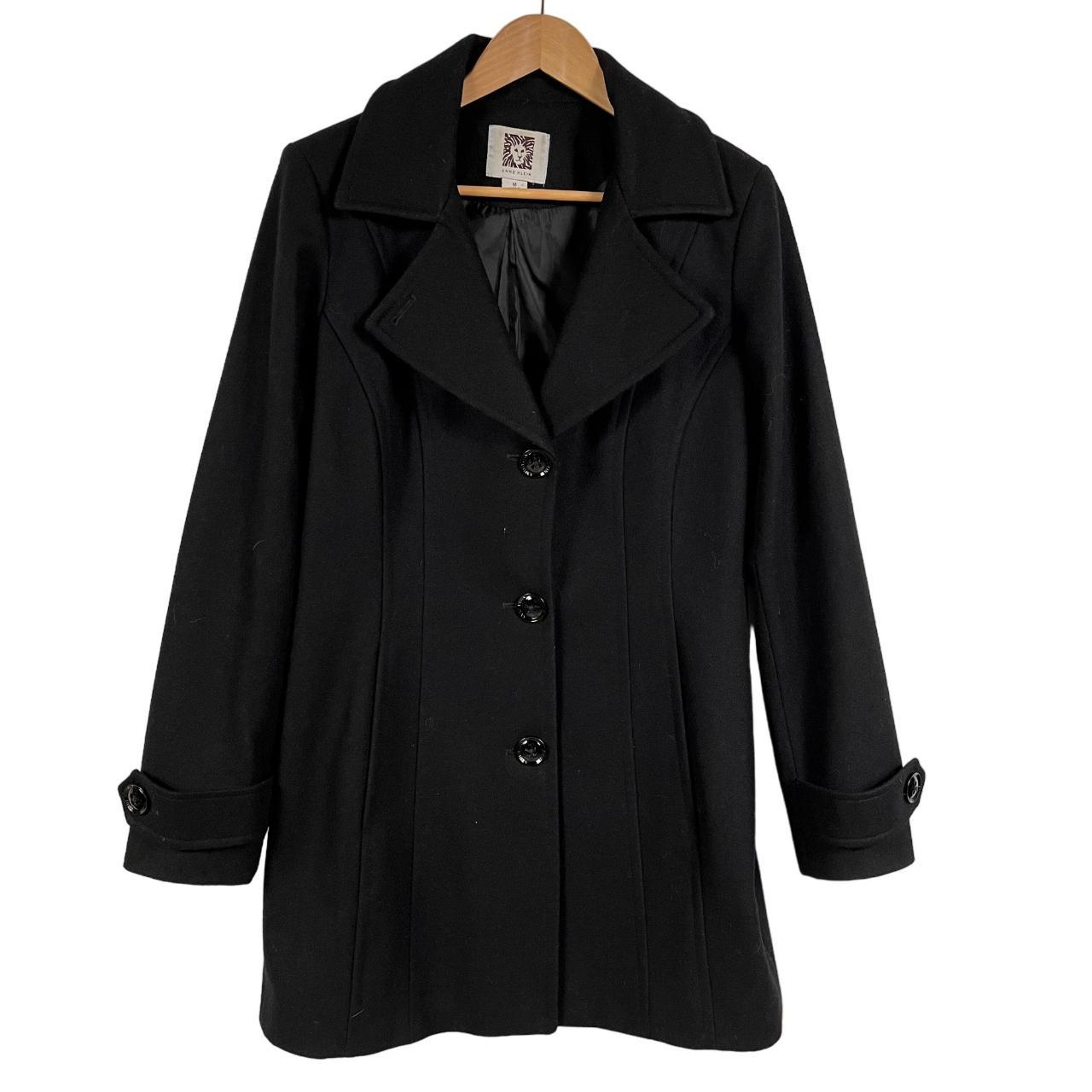 Anne Klein Black 60% Wool Pea Coat Size Medium 21"... - Depop