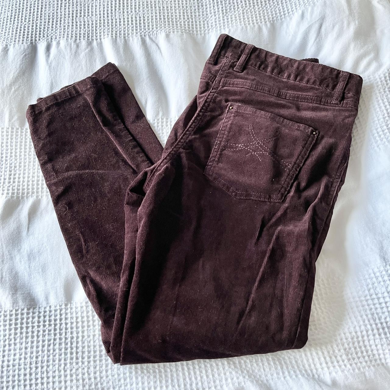Corduroy jean jeggings Brown / purple ish cord... - Depop