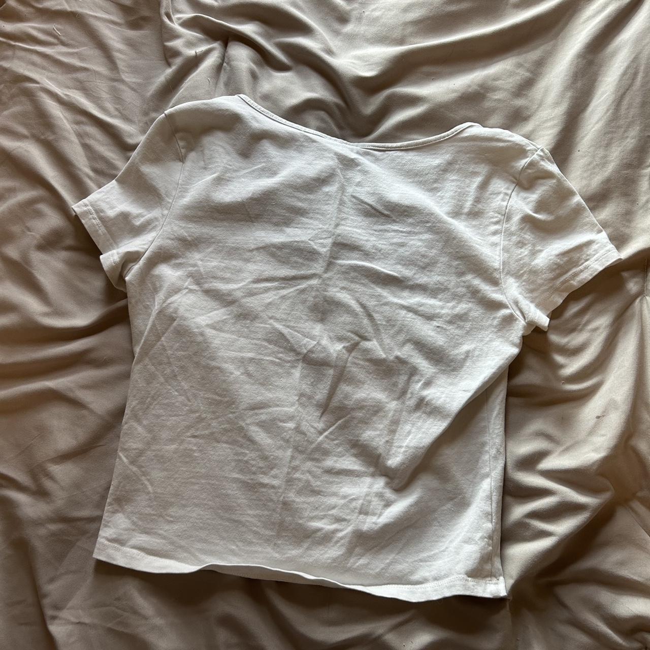 H And M Basic White Crop Top Barely Worn Depop