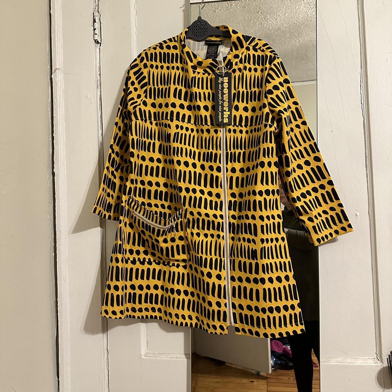 Big Bud Press Women's Yellow and Black Dress | Depop